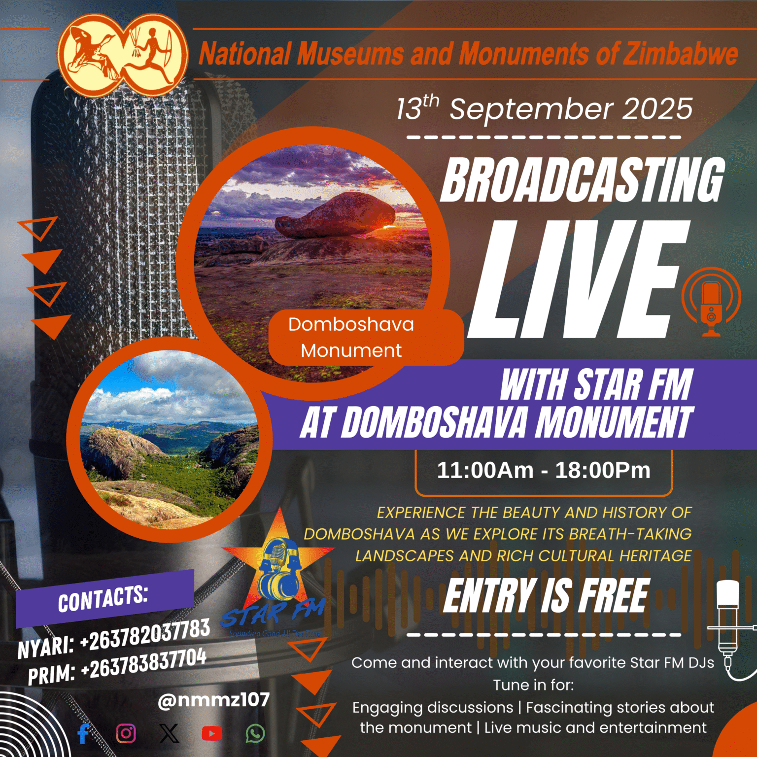 STAR FM LIVE AT DOMBOSHAVA NATIONAL MONUMENT - NMMZ - National Museums ...